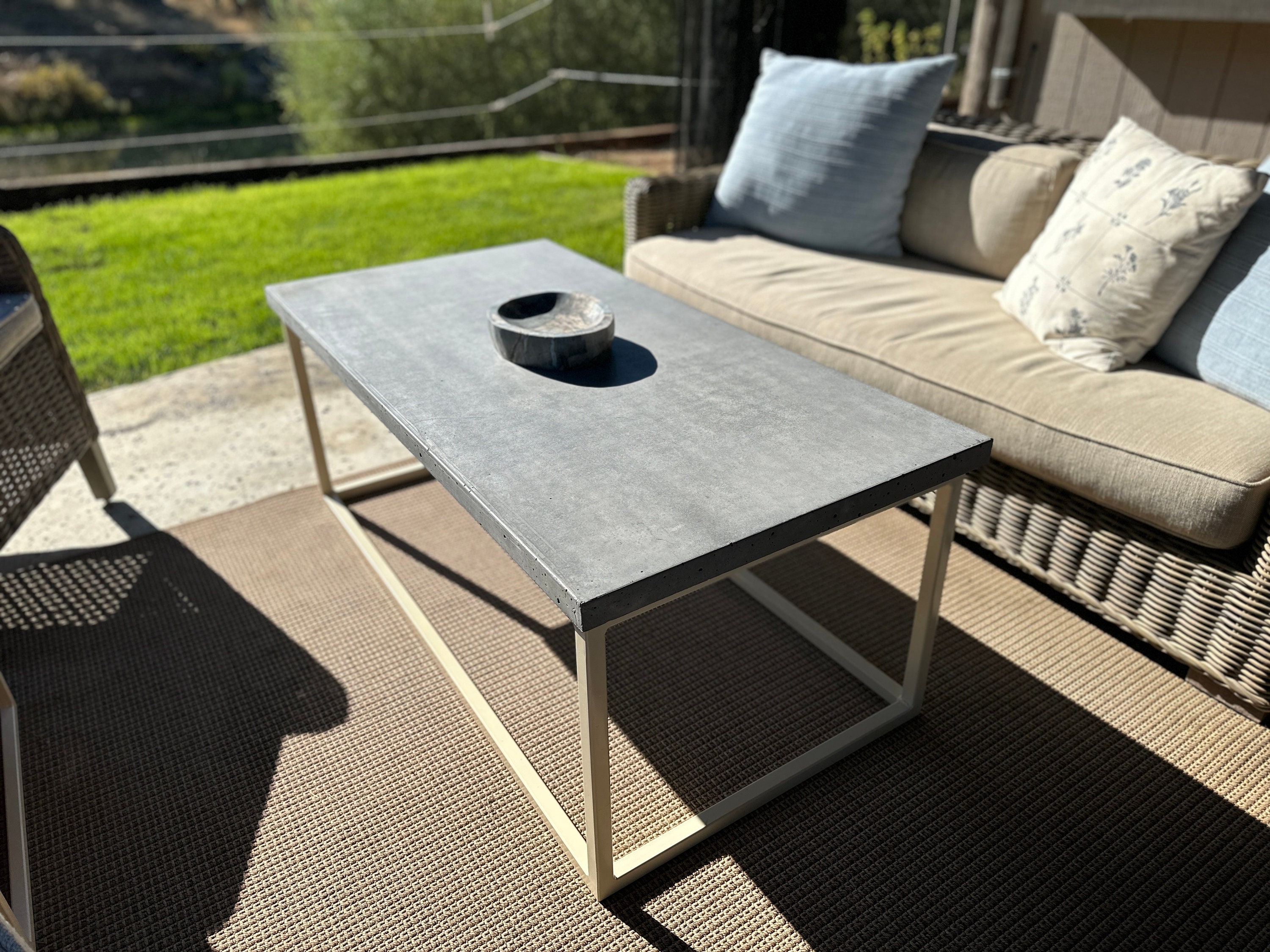 Steel and Concrete Outdoor Coffee Table - Etsy