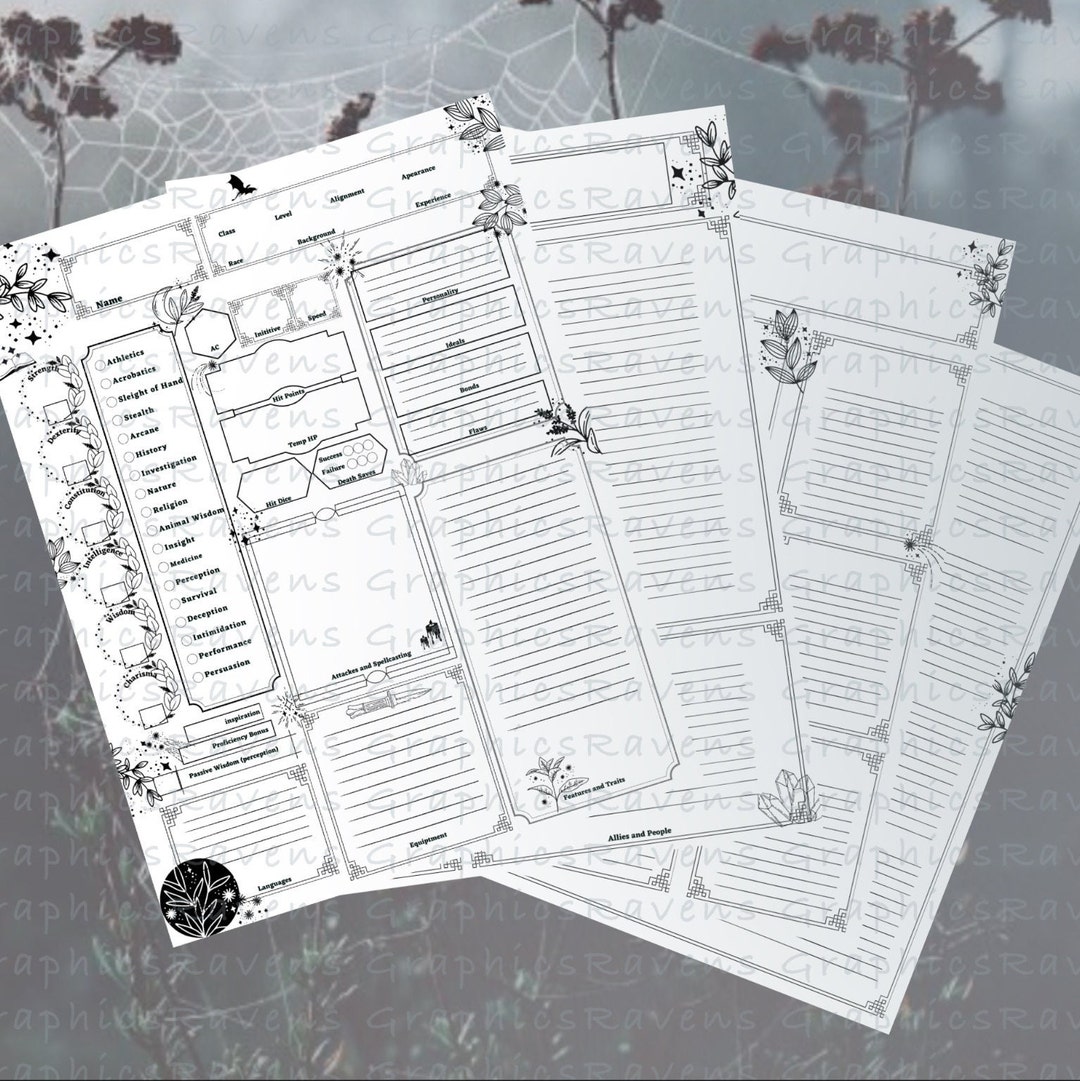 Character Sheets Role Playing Table Top D&D Stargazing Character Sheets ...