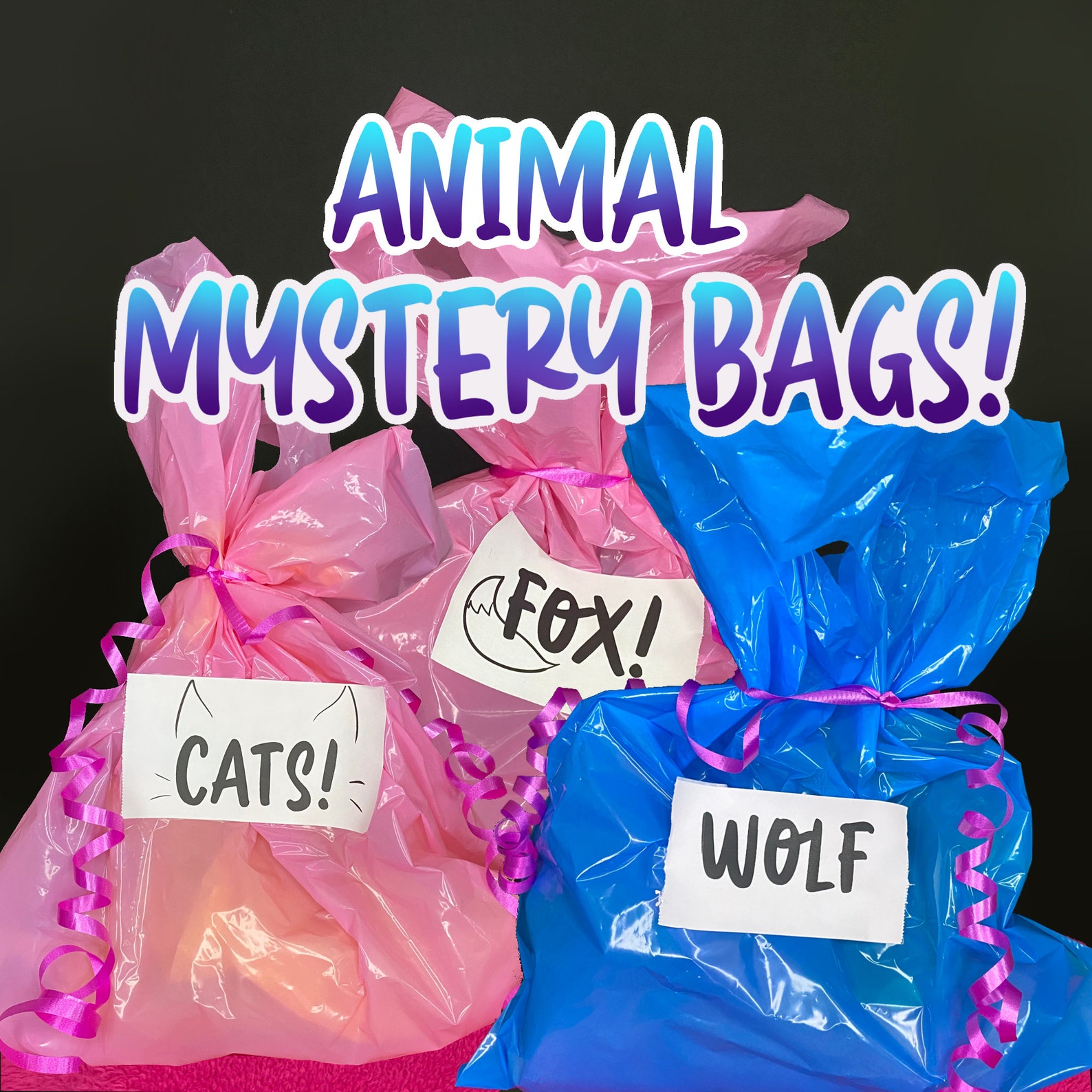 Animal Themed Mystery Bags! (*0*) Fox, Cat, Wolf - Etsy