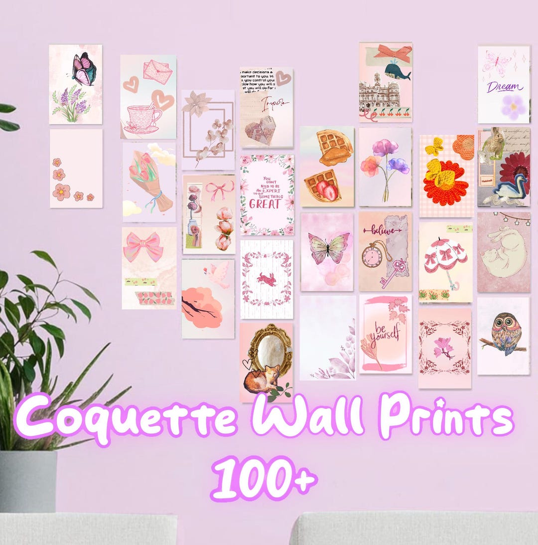 Coquette Vintage Style Pastel Wall Prints - 100+ Digital Designs - Etsy