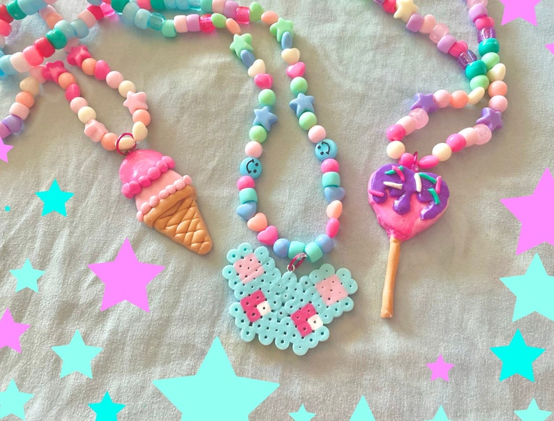 Pastel Kandi Charm Necklace Fairy Kei Yumekawaii Kawaii - Etsy