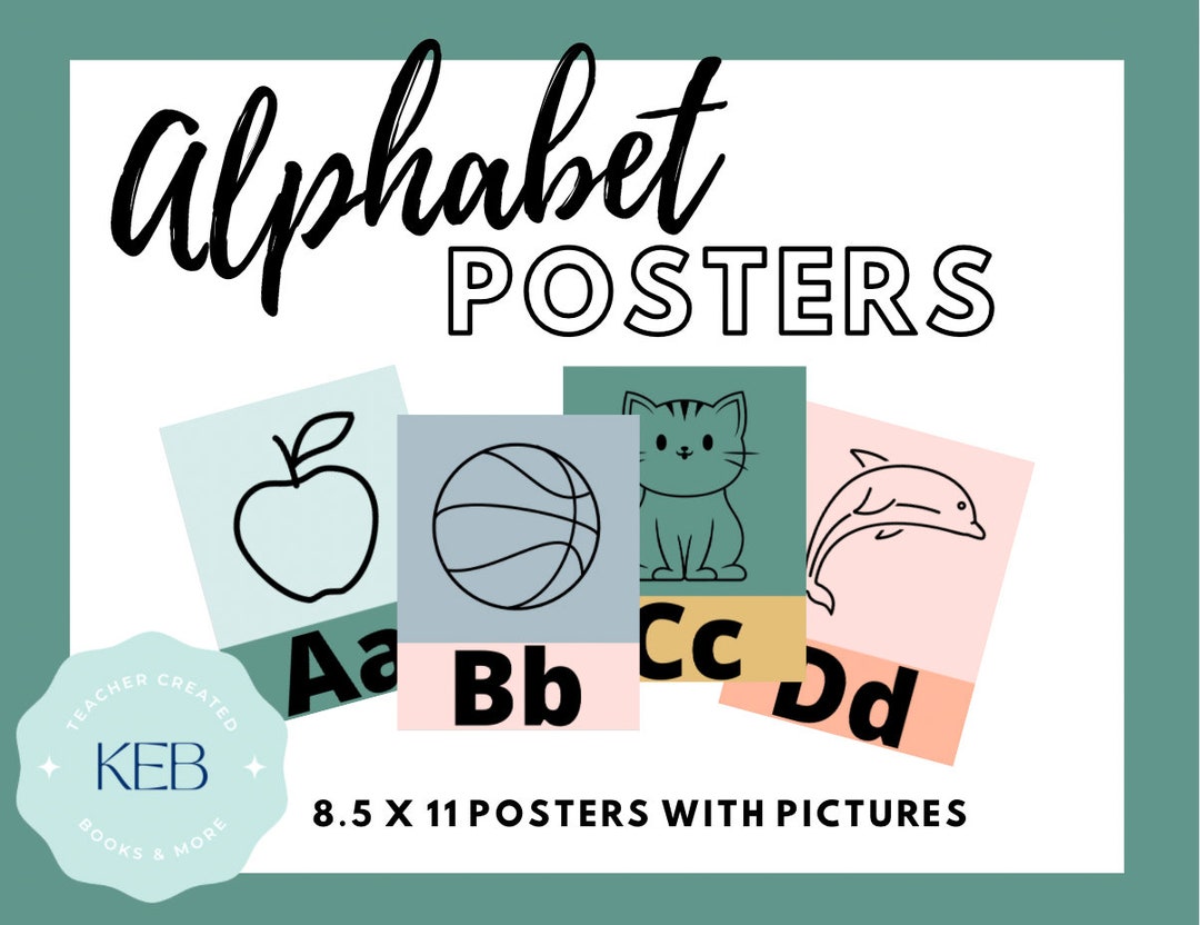 A-Z Color Block Alphabet Posters - Etsy