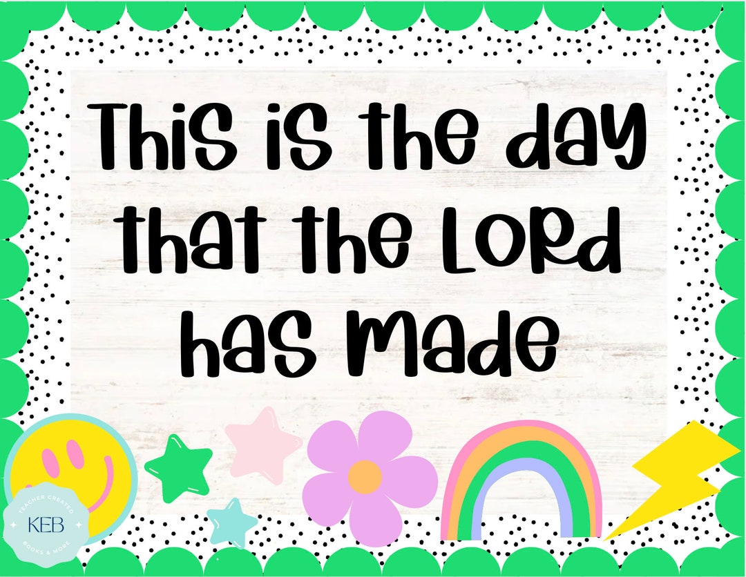 This is the Day That the Lord Has Made Bulletin Board Kit - Etsy
