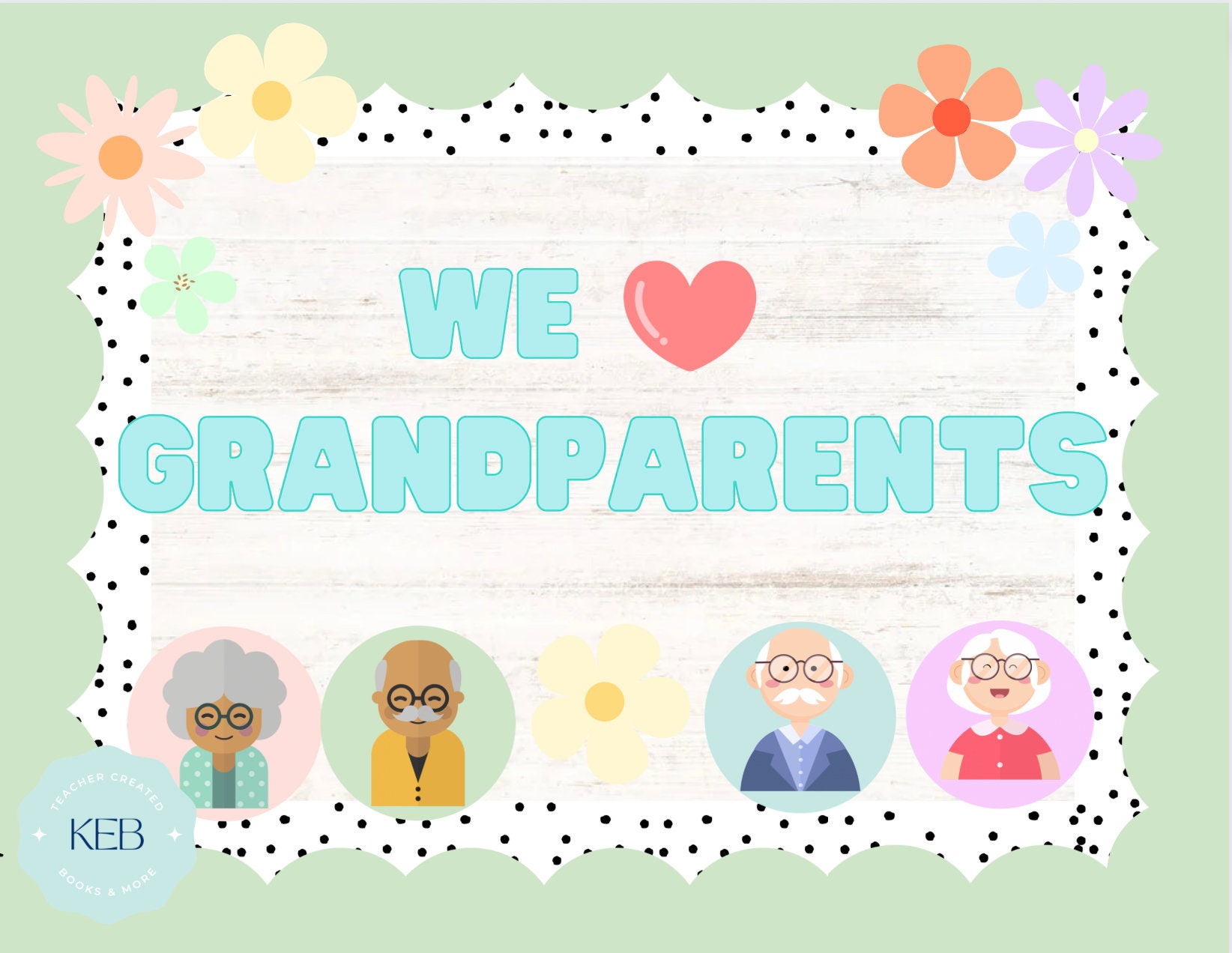 We Love Grandparents Bulletin Board Kit - Etsy