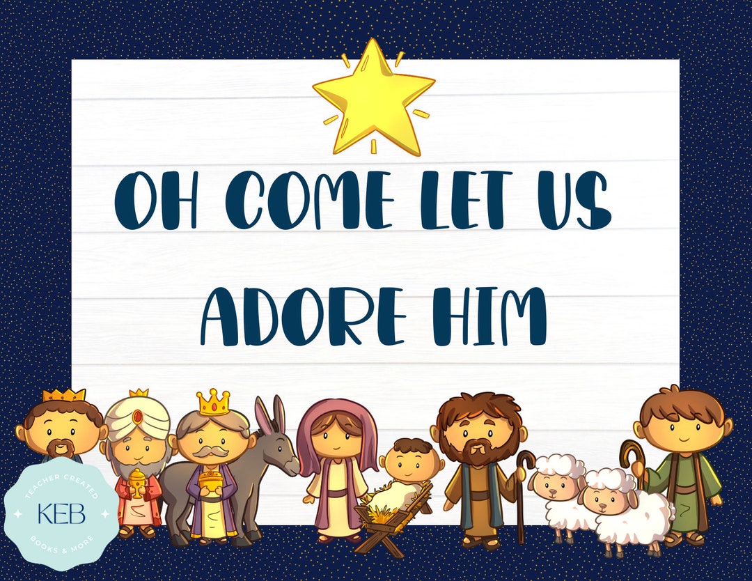 Oh Come Let Us Adore Him Christmas Nativity Bulletin Board Kit - Etsy