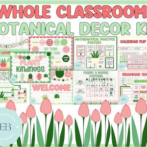 Botanical Classroom Decor Kit - Etsy