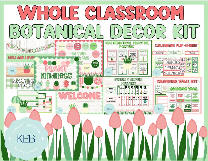Botanical Classroom Decor Kit - Etsy