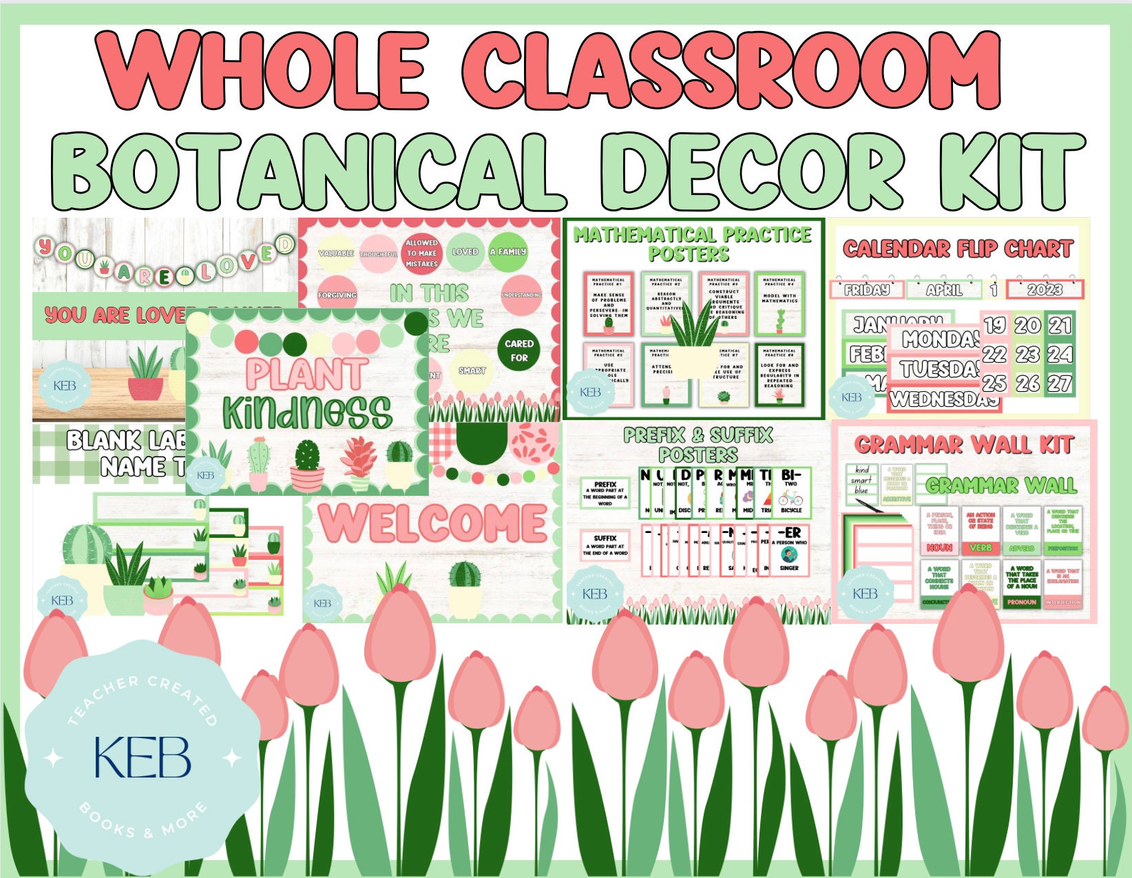 Botanical Classroom Decor Kit - Etsy
