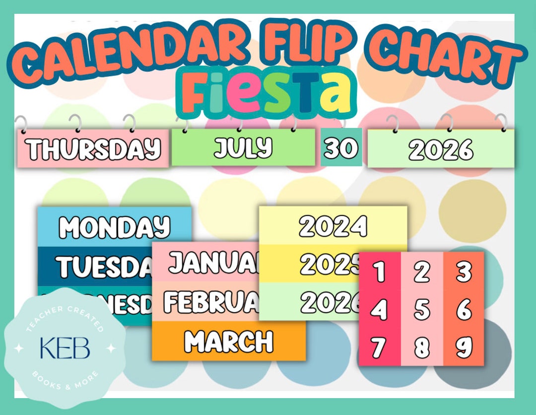 Fiesta Calendar Pieces for Flip Chart or White Board - Etsy