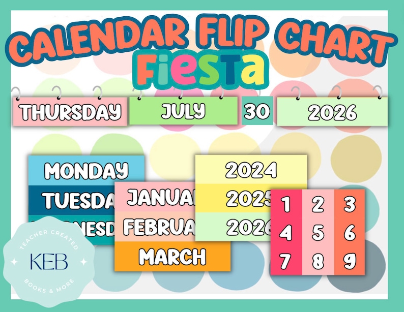 Fiesta Calendar Pieces for Flip Chart or White Board - Etsy