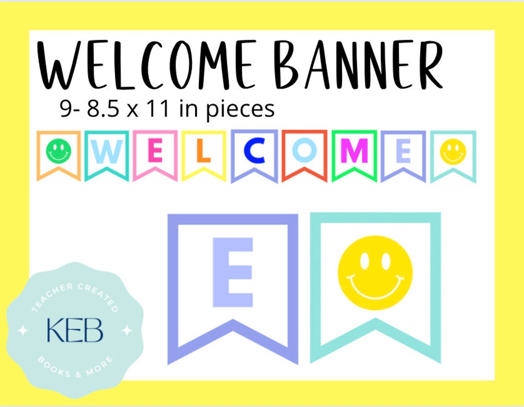 Bright Welcome Banner - Etsy