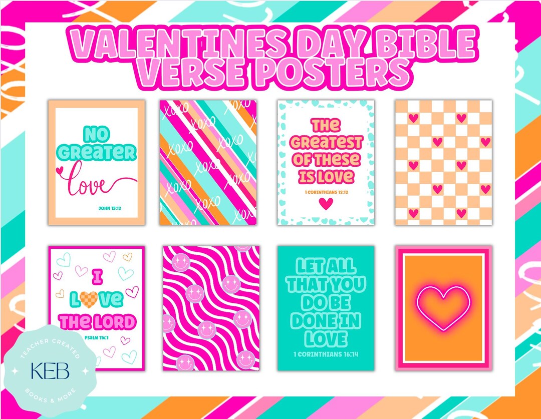 8 Biblical Valentines Day Posters - Etsy