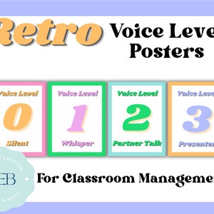 Retro Voice Level Posters for Classroom Management - Etsy