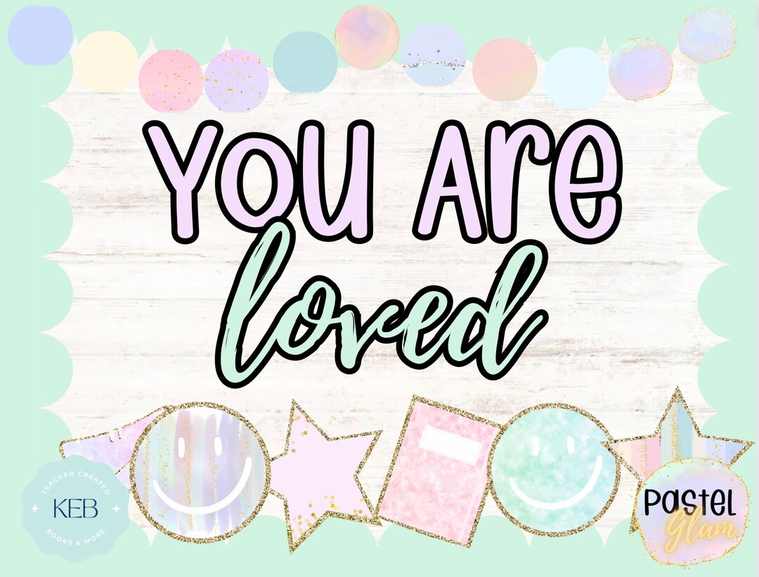 Pastel Glam You Are Loved Bulletin Board Kit - Etsy