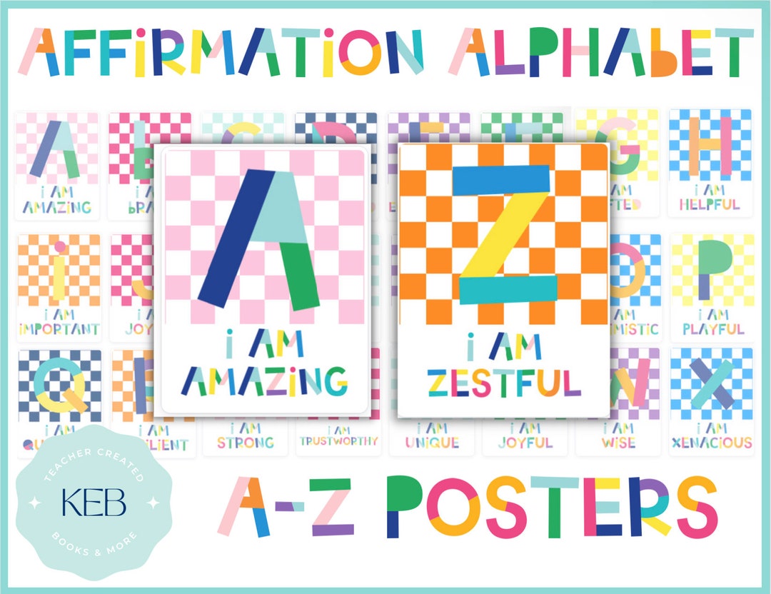 Bright Affirmation Alphabet Posters A-Z 8.5 X 11 Inch - Etsy