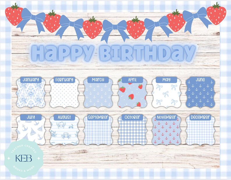 Coastal Americana Birthday Bulletin Board - Etsy