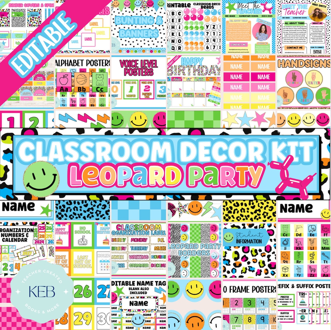 Classroom Decor Kit: Leopard Party - Etsy