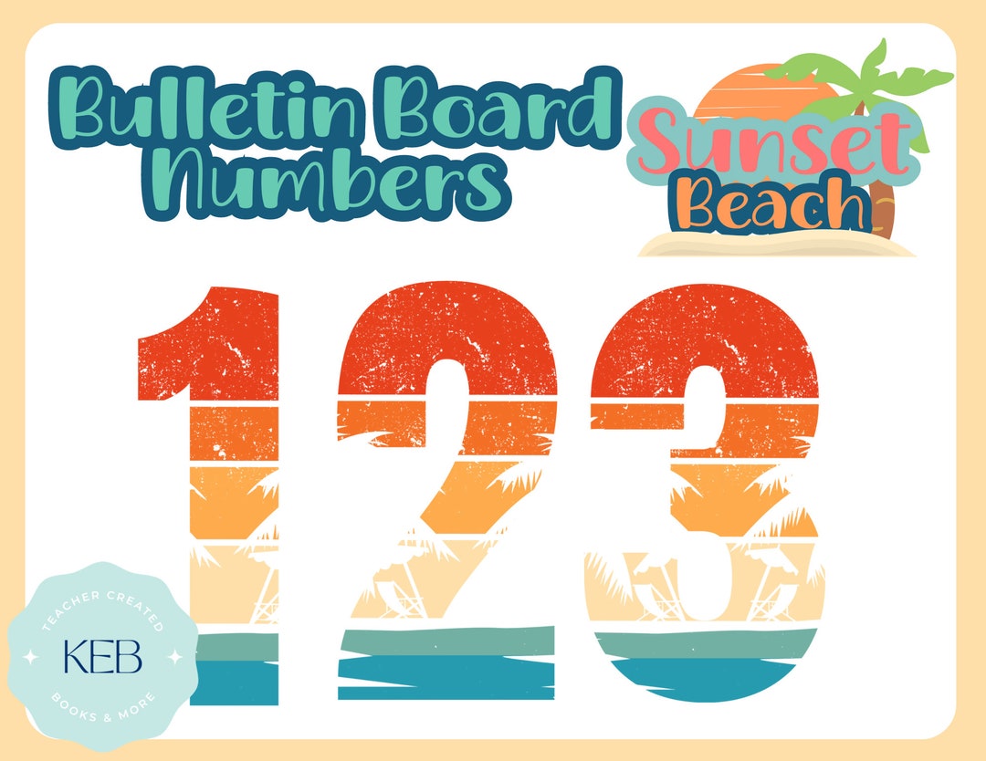 Sunset Beach Bulletin Board Numbers - Etsy