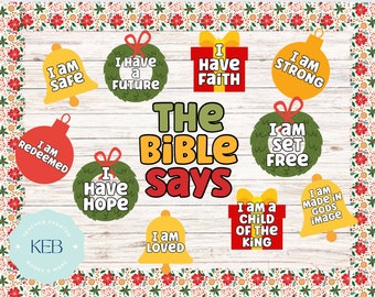 Biblical Affirmation Heart Bulletin Board Kit - Etsy