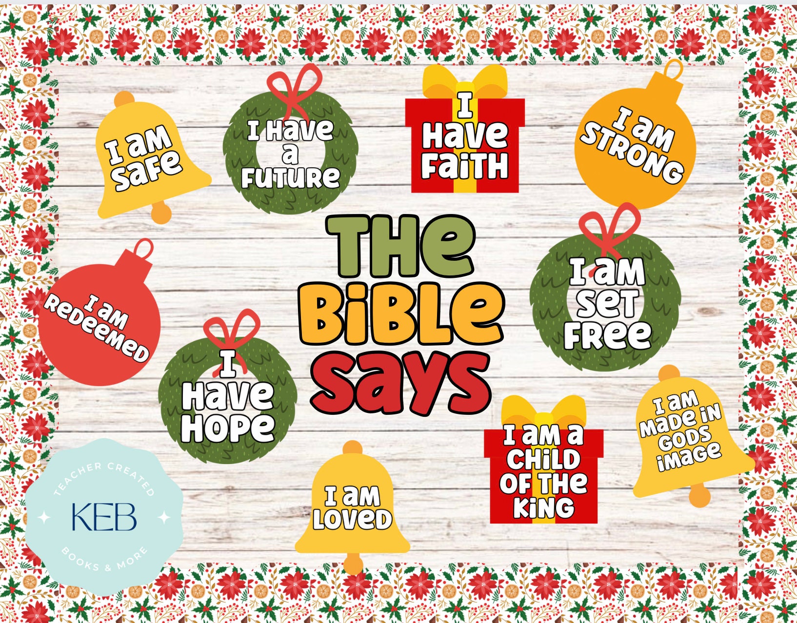 Biblical Affirmation Christmas Bulletin Board Kit - Etsy