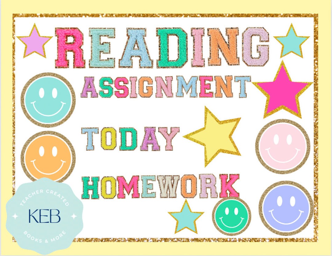 Bright Glitter Reading Bulletin Board or White Board Kit - Etsy