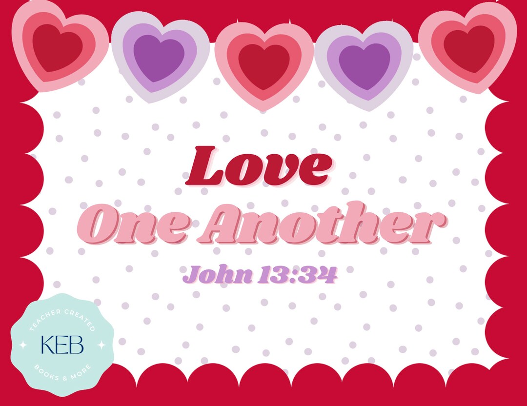 Love One Another Valentines Bulletin Board Kit - Etsy