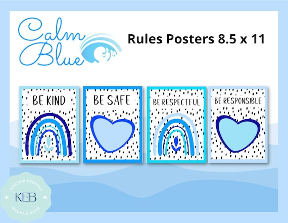 Calm Blue Rules Posters - Etsy