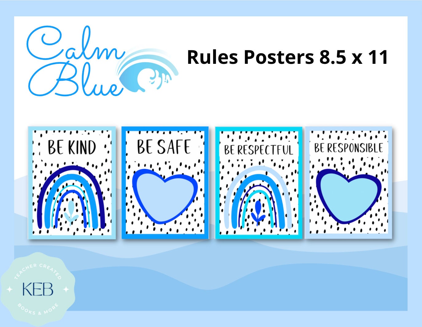 Calm Blue Rules Posters - Etsy