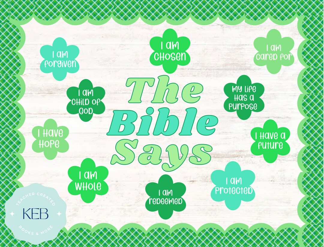 Biblical Affirmation Spring Bulletin Board Kit - Etsy