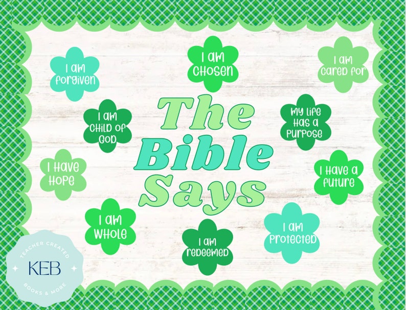 Biblical Affirmation Spring Bulletin Board Kit - Etsy