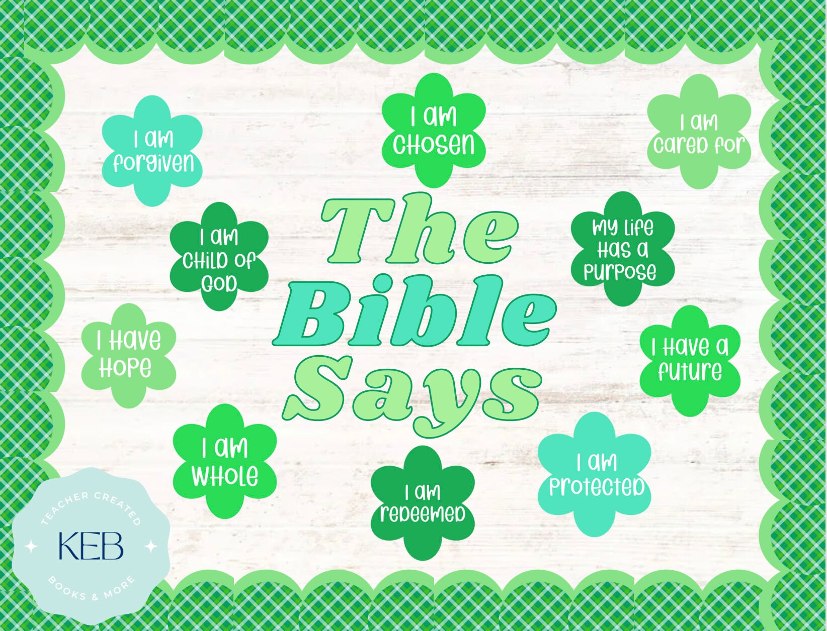 Biblical Affirmation Spring Bulletin Board Kit - Etsy