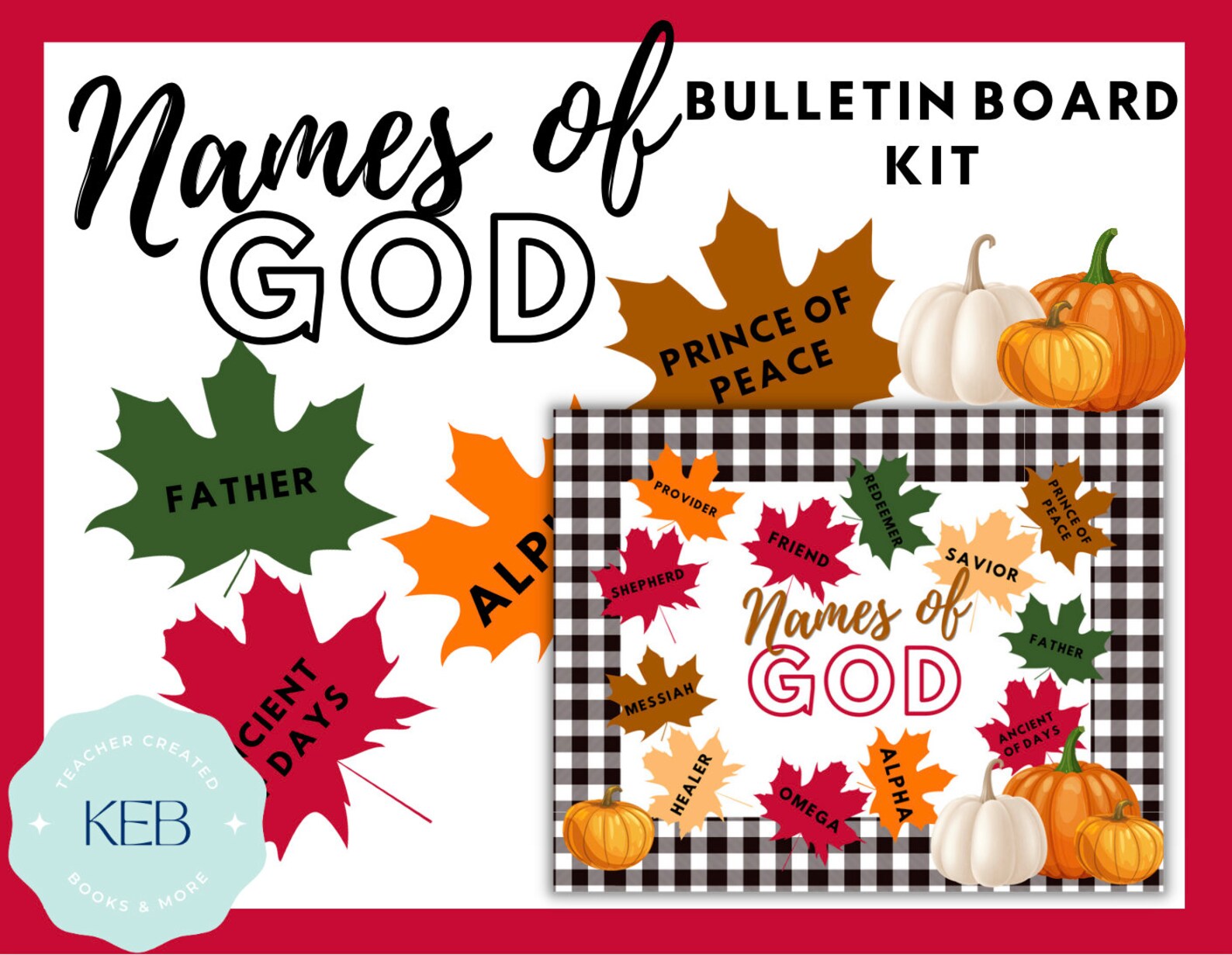 Names of God Bulletin Board Decor for Sunday School or Christian School ...