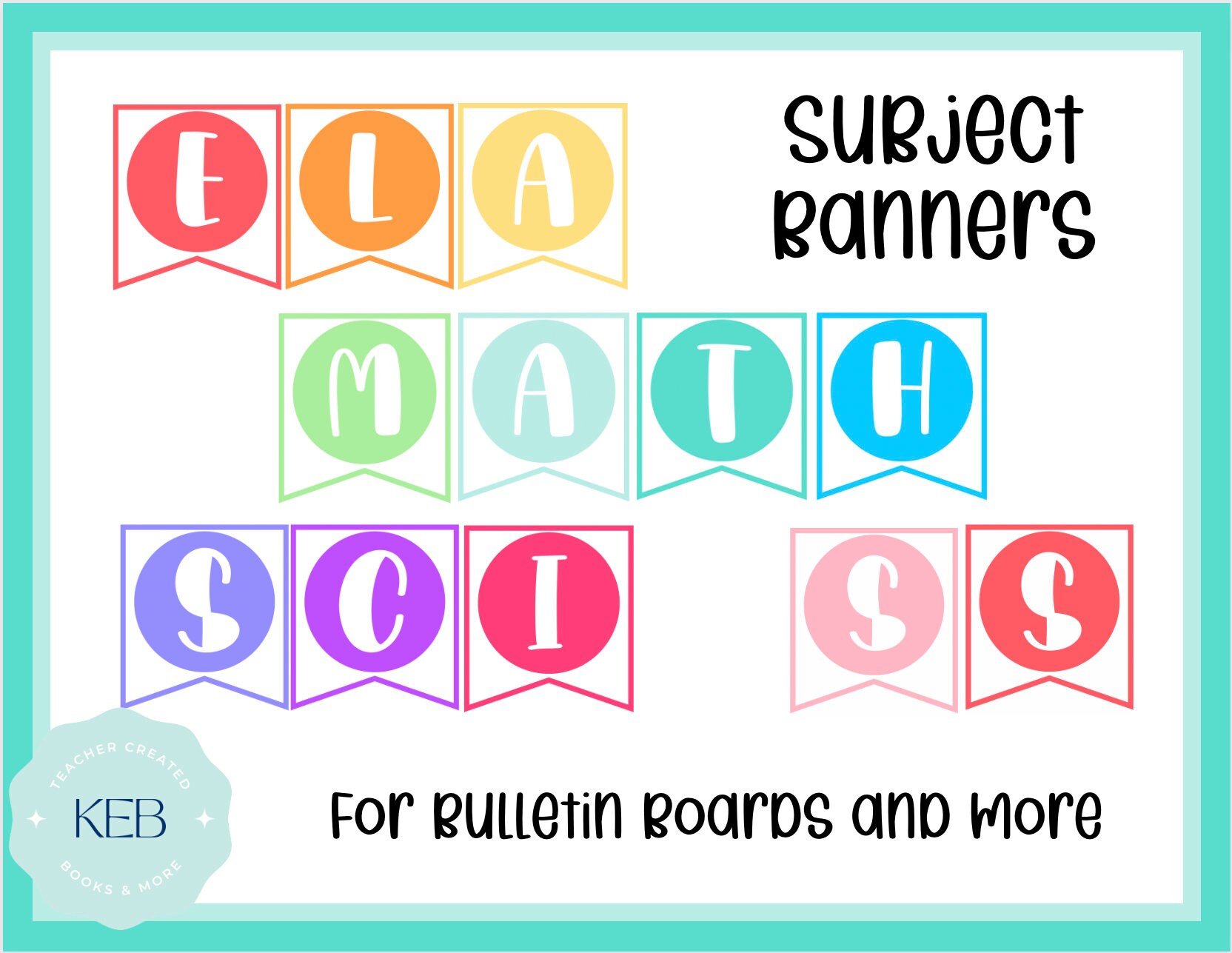 Bright Subject Banners for Bulletin Boards and More - Etsy