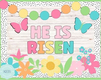 He is Risen Easter Bulletin Board Resurrection Classroom Door Decor - Etsy