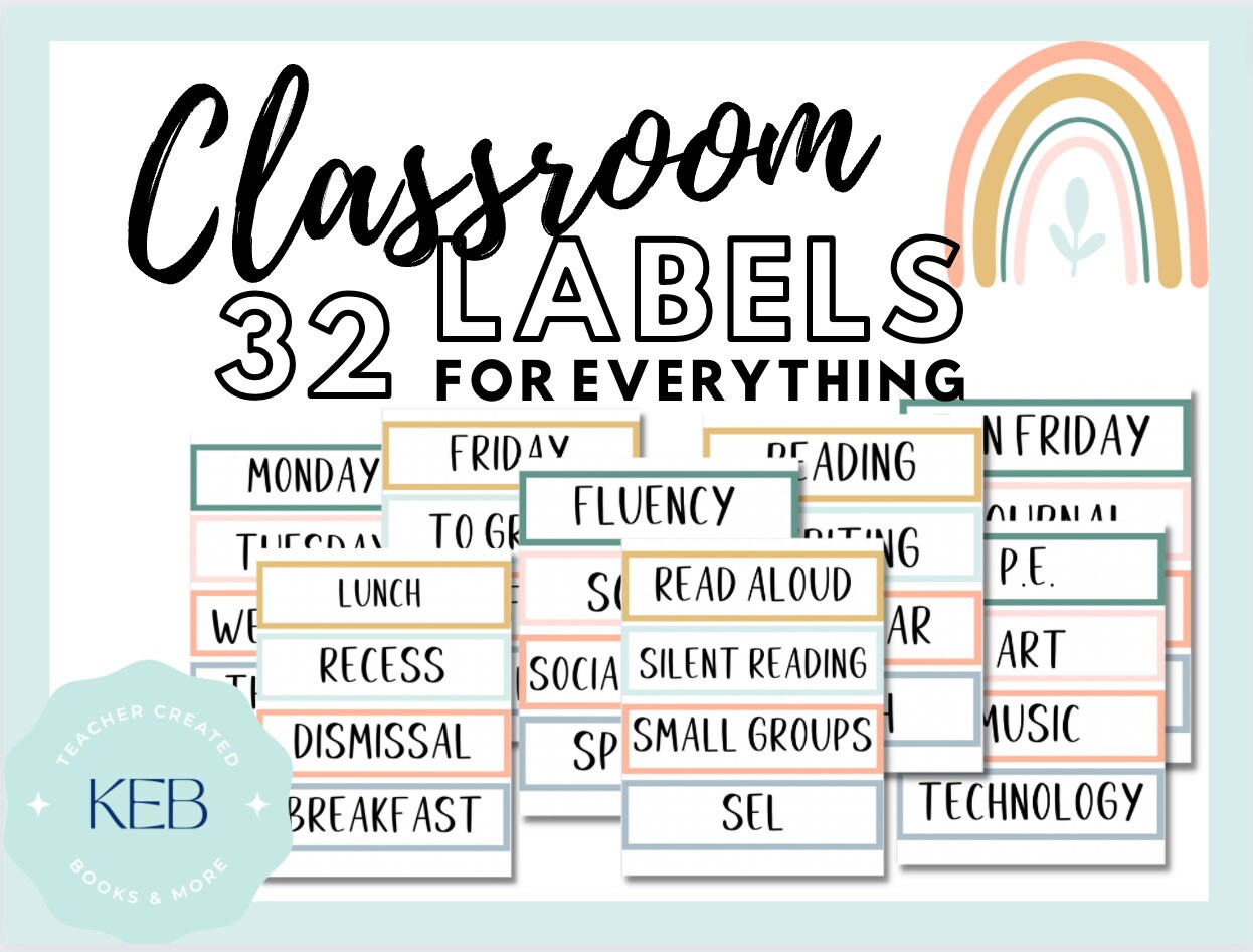 32 Classroom Labels for Schedules, Organization and Calendar Flip Chart ...