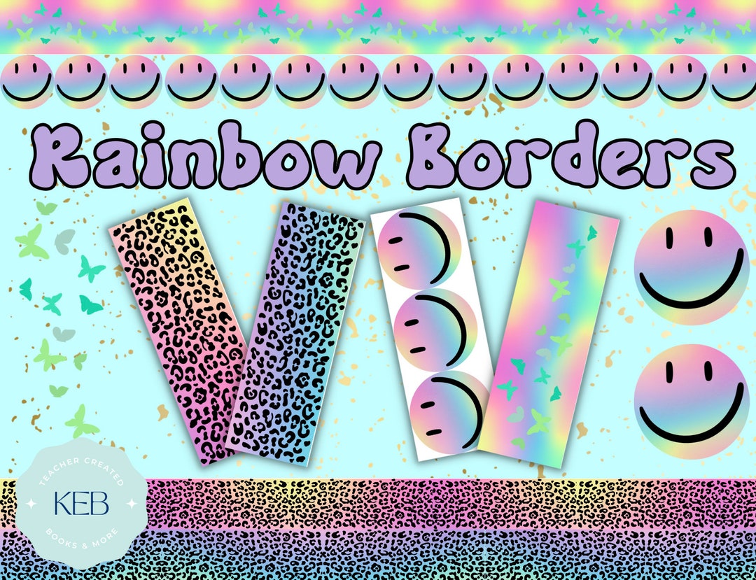 Rainbow Borders for Bulletin Boards or Anywhere - Etsy