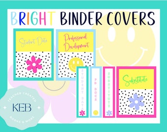Bright Binder Covers - Etsy