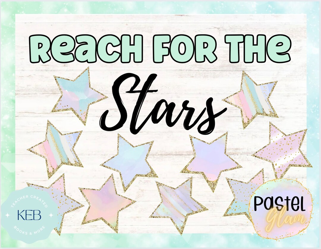 Pastel Glam Reach for the Stars Bulletin Board Kit - Etsy