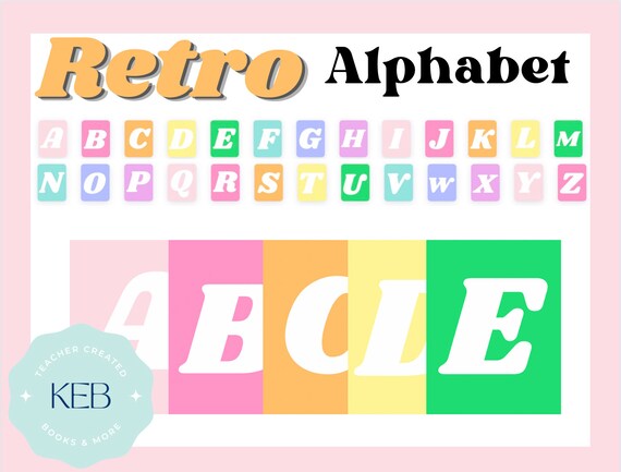 Retro Alphabet Posters - Etsy