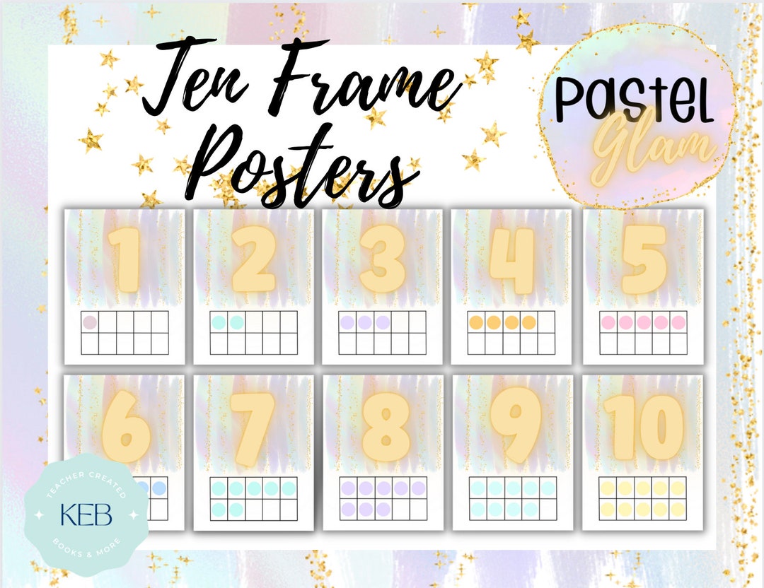 Pastel Glam Ten Frame Counting Posters. 1-10 - Etsy
