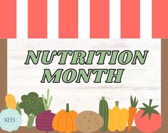 March/nutrition Month Bulletin Board/door Decor Kit for Nurses' Office ...