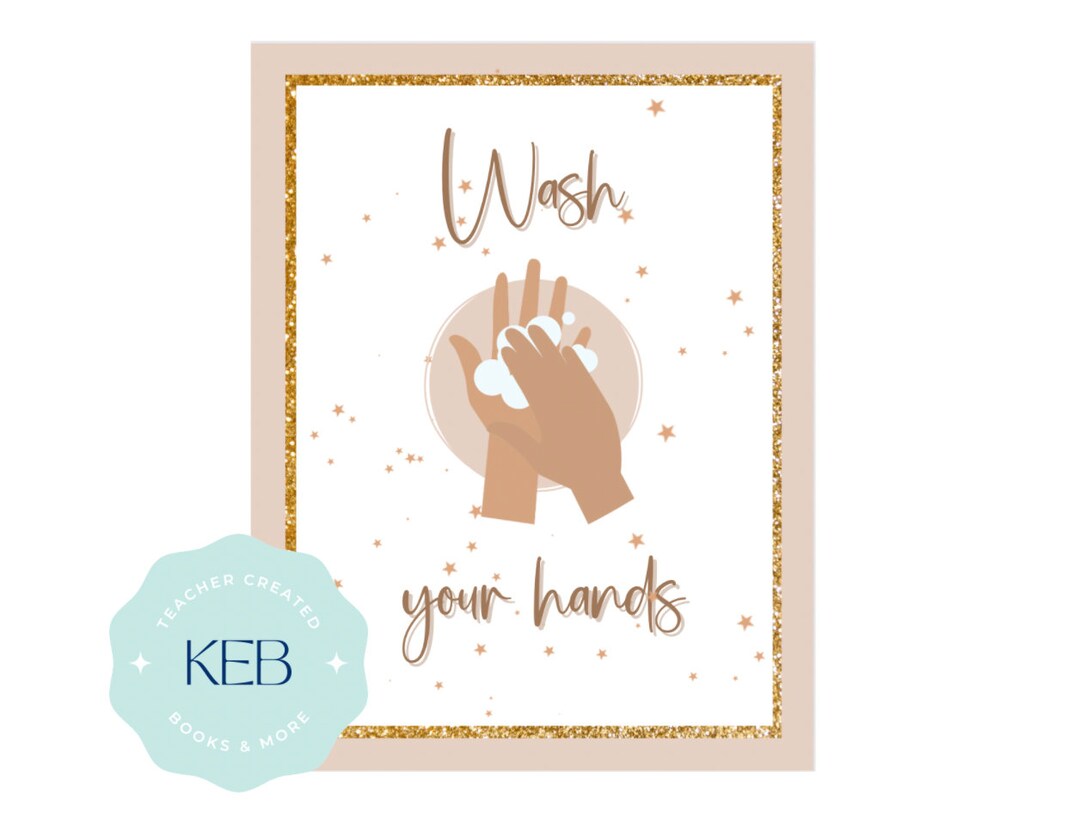 Neutral Wash Your Hands Poster - Etsy