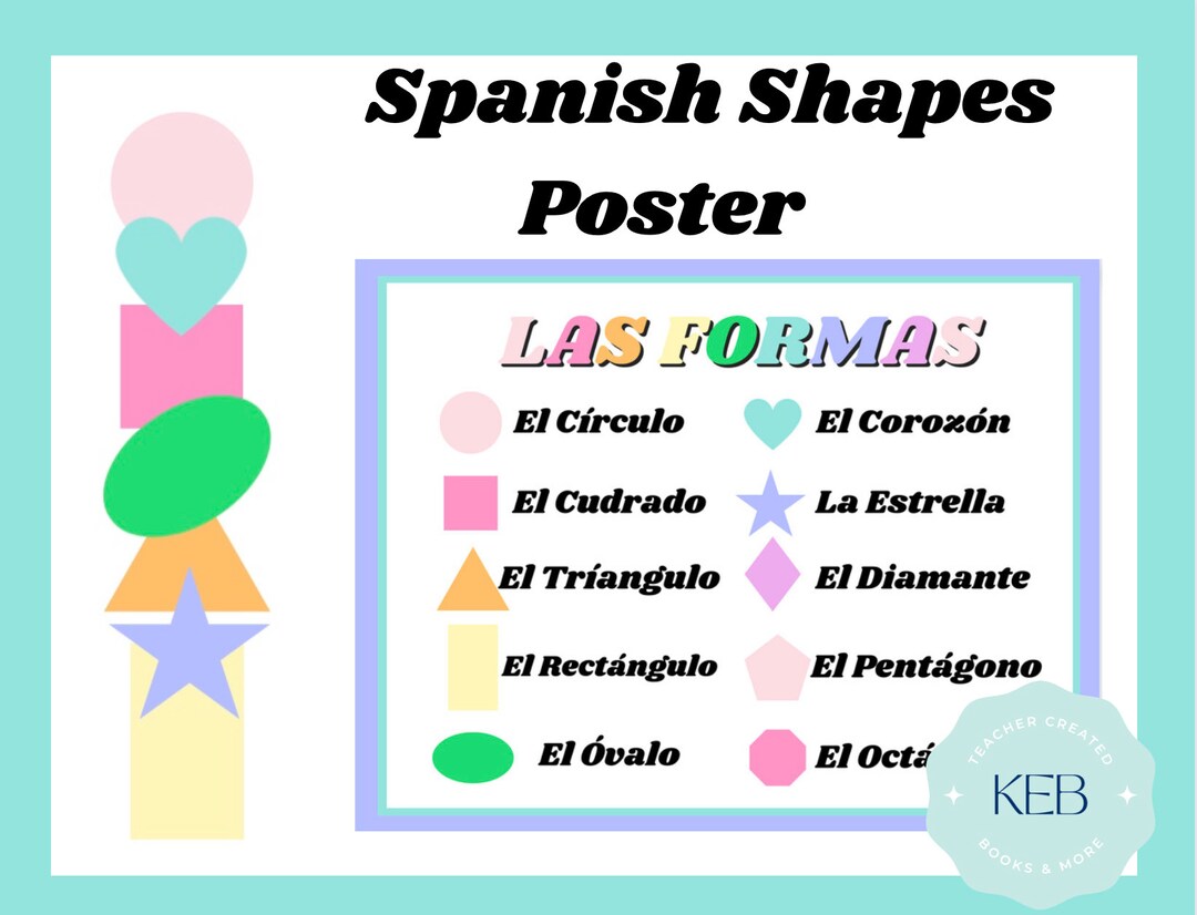 Spanish Shapes Las Formas Poster - Etsy