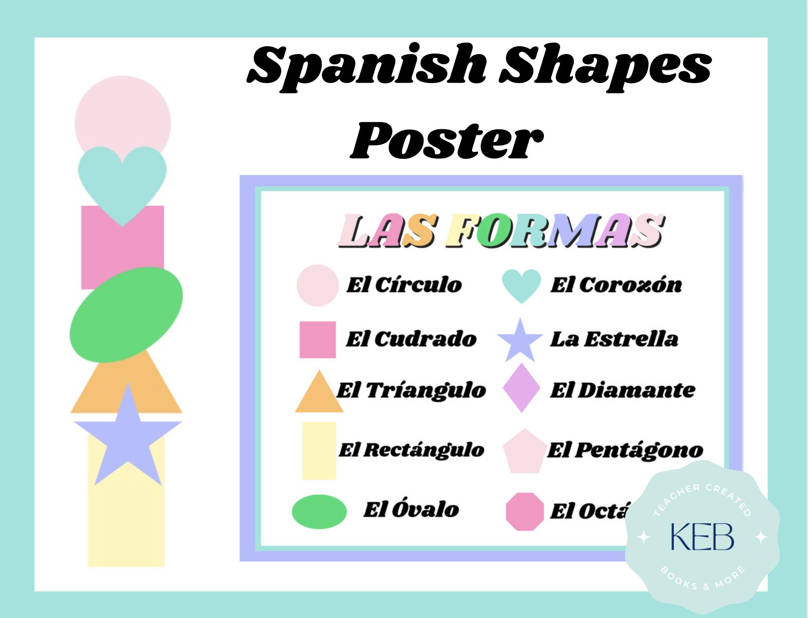 Spanish Shapes Las Formas Poster - Etsy