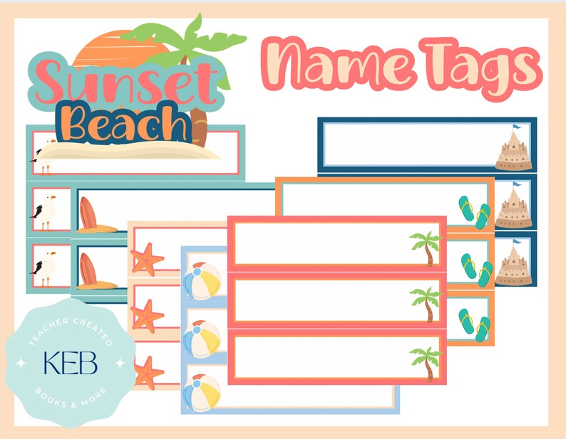 Sunset Beach Whole Classroom Decor Kit - Etsy