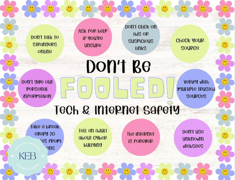 April Fools Tech & Internet Safety Bulletin Board Kit - Etsy