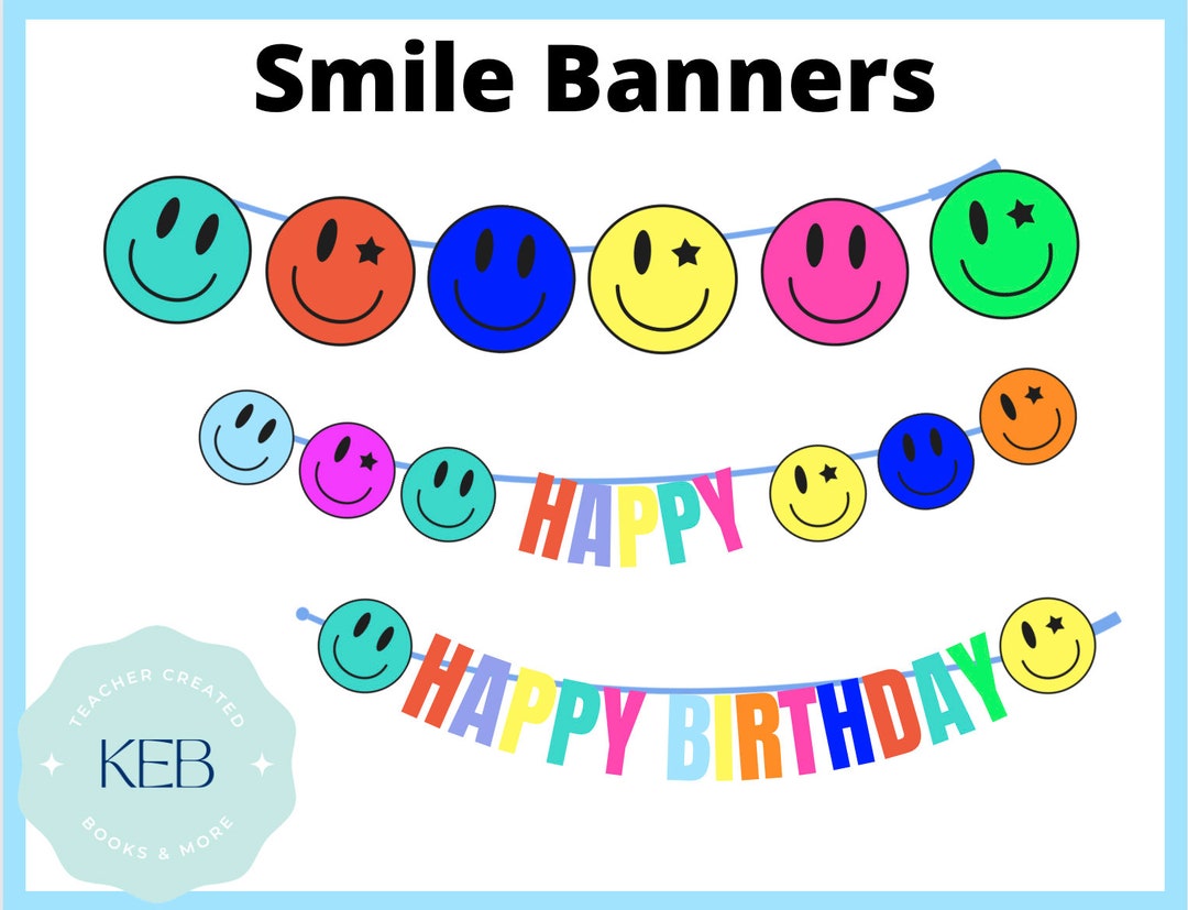 Smile Banners for the Classroom or Birthday Parties - Etsy
