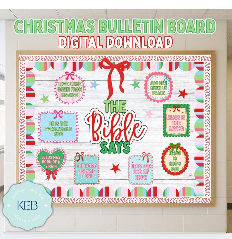 Christian Christmas Bulletin Board | Winter Biblical Promises ...