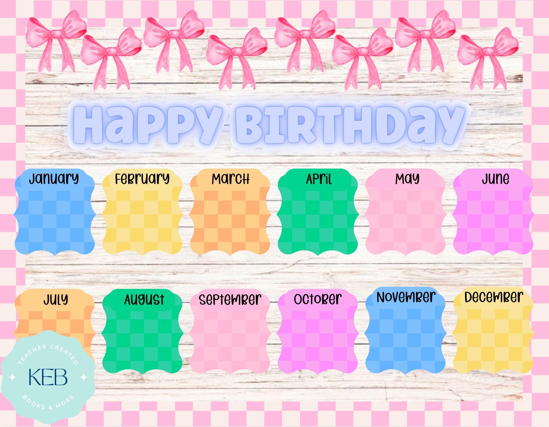 Birthday Bows Classroom Bulletin Board Kit - Etsy