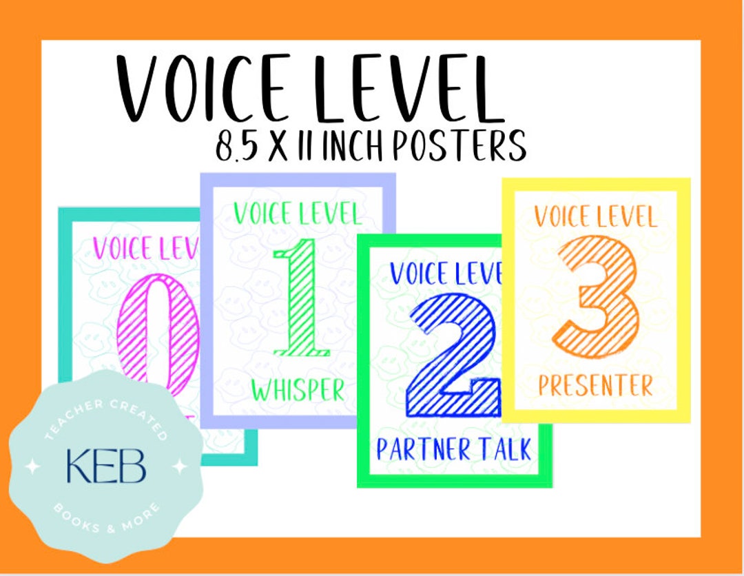 Bright Voice Level Posters - Etsy